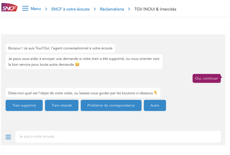 Tout’Oui, un projet de bot conversationnel au service des réclamations ...